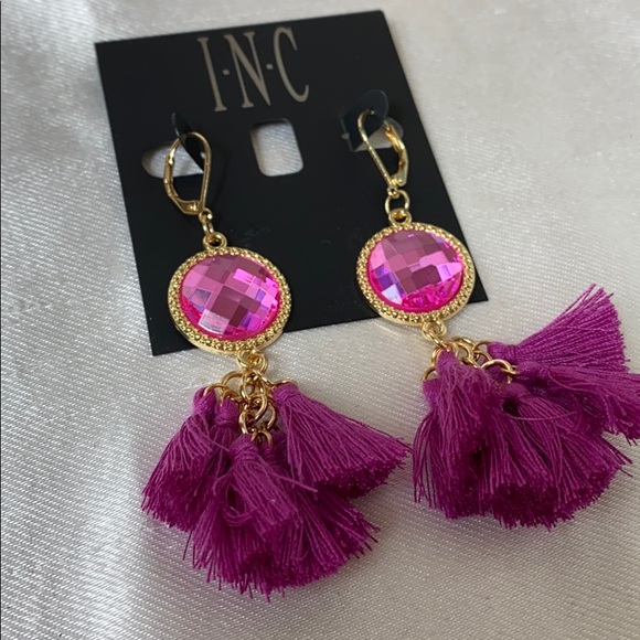 INC International Concepts | Jewelry | New Inc Pink Stone Tassel Drop ...